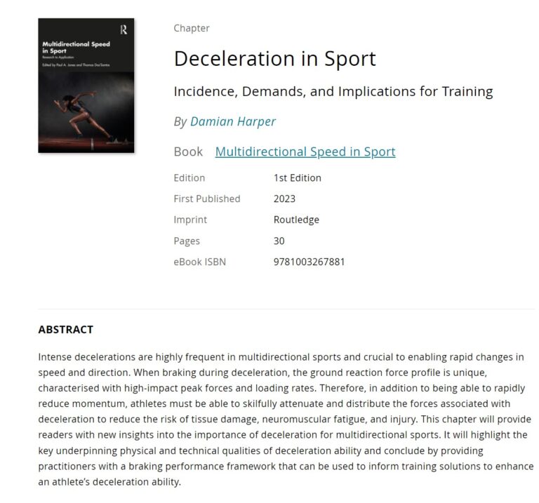 Deceleration in Sport: Incidence, Demands